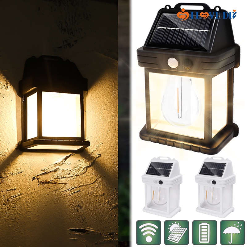 Creative Solar Powered Wall Mounted Motion Sensor Fence Lamp 3 Modes ...