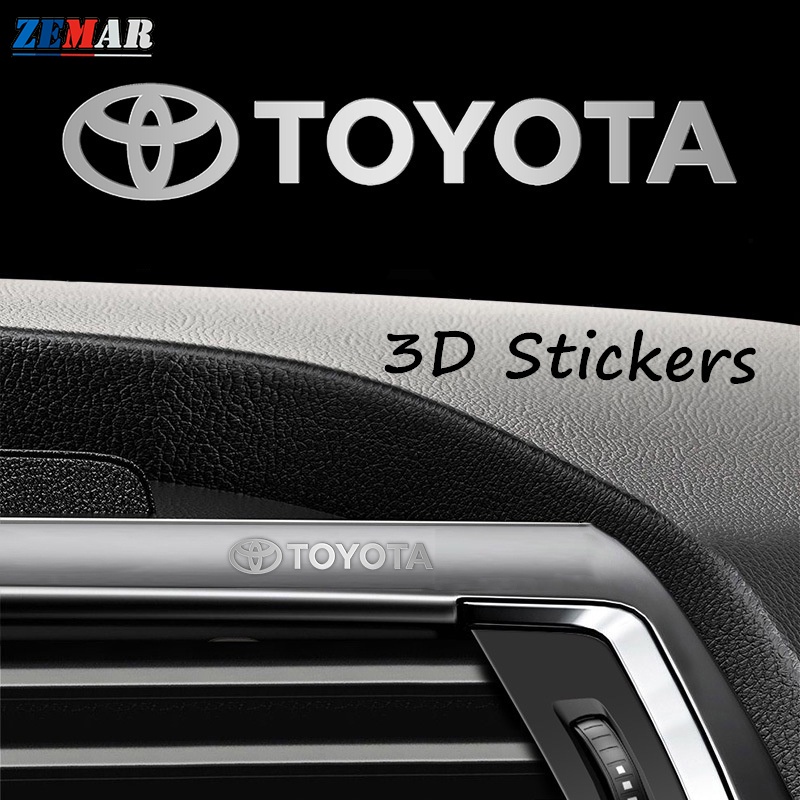 Toyota Car Logo 3D Metal Sticker Creative Decoration Automobile Window ...
