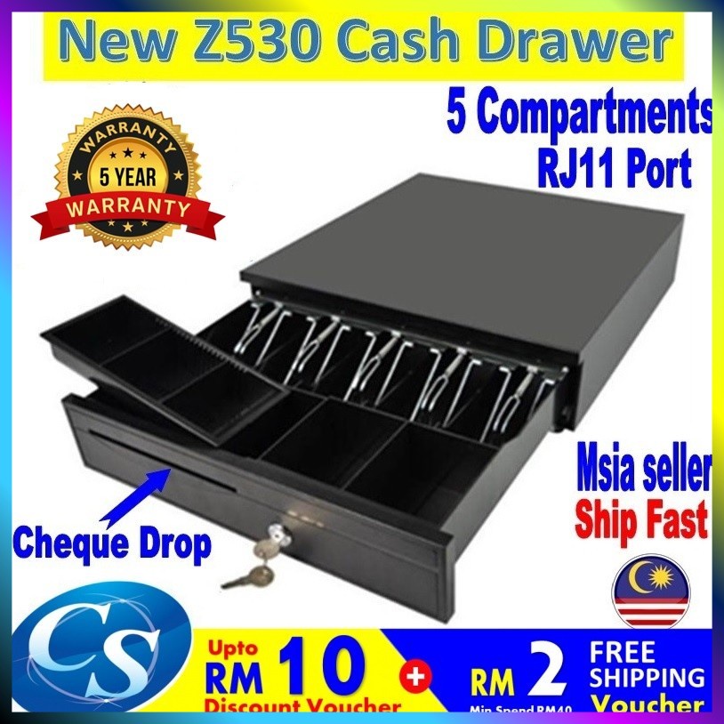 🔥🔥 Z530 Heavy Duty 5 Segment Metal Money Bank Notes Pos Cash Drawer