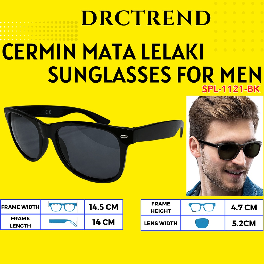 CERMIN MATA LELAKI SUNGLASSES FOR MEN SPEK MATA HITAM LELAKI KACA MATA ...