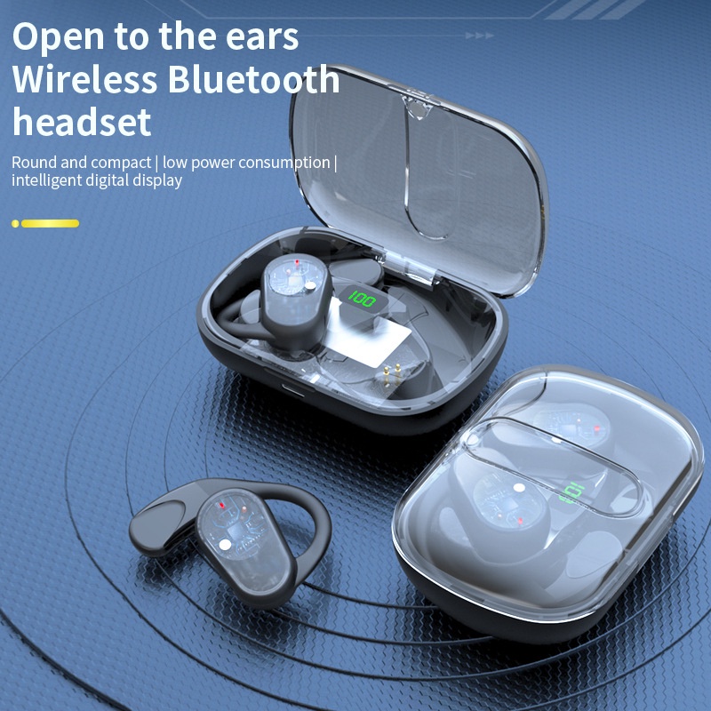 New TWS-OWS-80 True Wireless Bluetooth 5.3 Transparent Earphones with ...