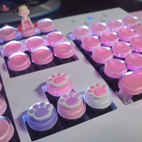 Cat Claw Keycap Punk Keyboard Circular Ice Crystal Mechanical Keycap ...