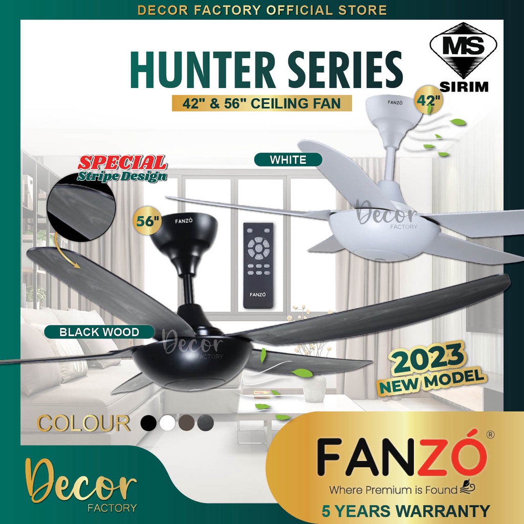 🔥NEW2025🔥FANZÓ Fan FANZO HUNTER Series 42" 56" 5 Blades DC Motor With ...