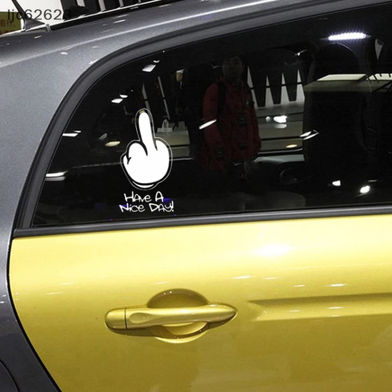 [ljc62623] Have A Nice DAY Middle Finger Refletor Moto Stickers ...