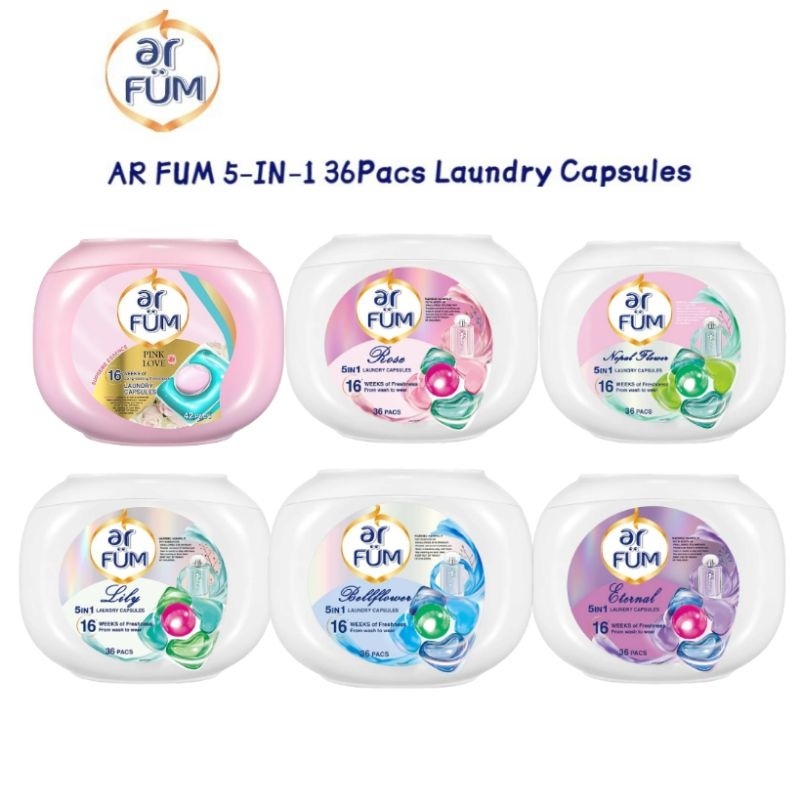 ar Fum 5 in 1 Laundry Capsules (Rose /Pink Love /Lily / Eternal ...