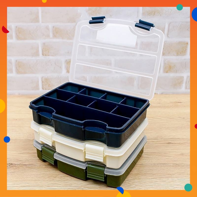 9 Slots with 6 Removable Plastic Parts Organizer Storage Box Case With ...