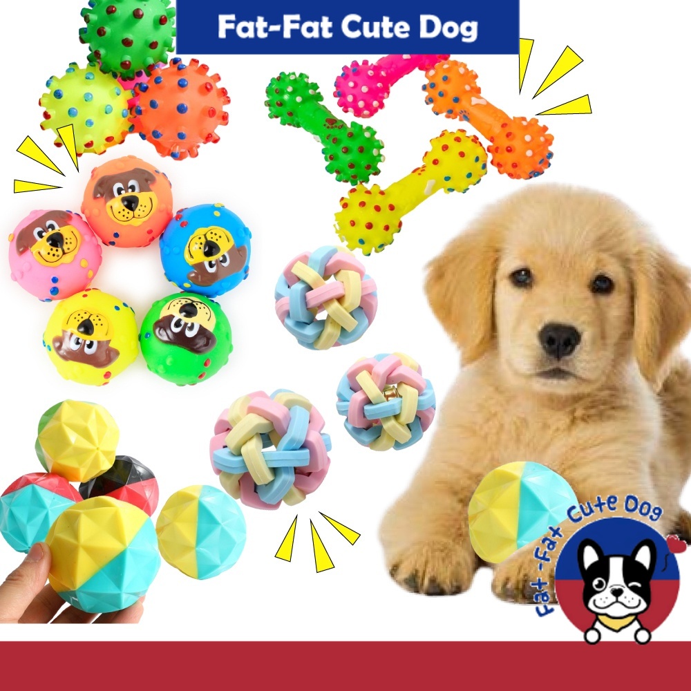 Fat Fat Cute Dog Doy Toy Dog playing Ball with Sound Dog Pet Ring Bell ...