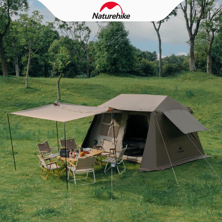 Naturehike Village 6.0&5.0 Family Waterproof Automatic Camping 2-6 Person Tent With Retractable ...