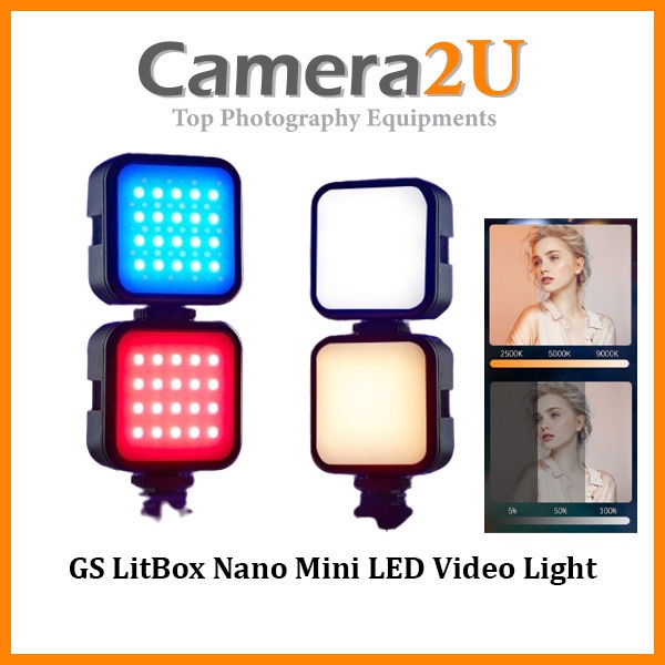 GS LitBox Nano Mini LED Video Light RGB Bi-Color for Smartphone Camera ...