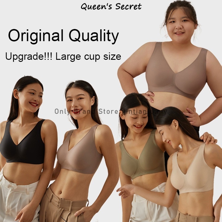 专柜品质 M-4XL Japan SUJI CDEF cup bra, women's V-neck seamless big breast look small bra,34D jelly ...