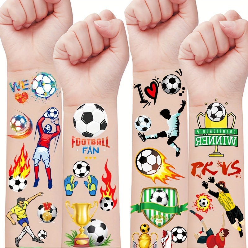 15 Sheets Football Temporary Tattoo Waterproof Fake Tattoos For ...