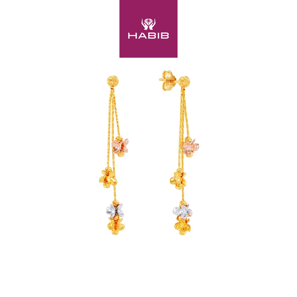 HABIB CLARA | Oro Italia 916 Yellow, White and Rose Gold Earrings ...