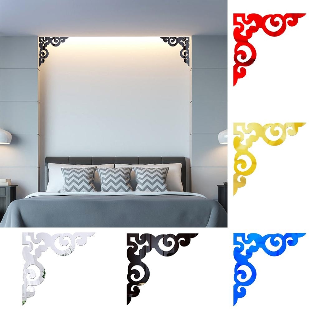 Acrylic 3D Mirror Sticker Self-adhesive Cabinet Corner Sticker Decor ...