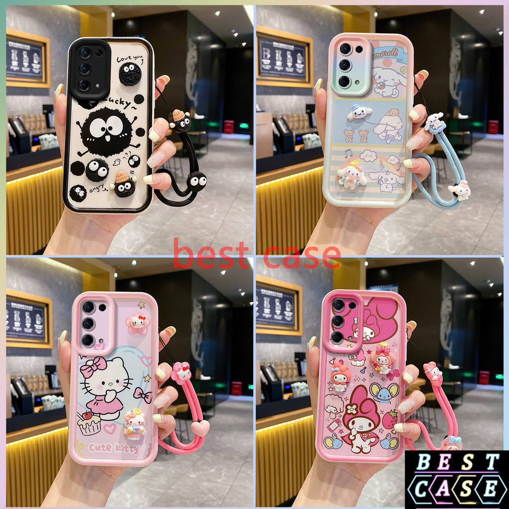 Casing OPPO Reno 4 Casing Cinnamoroll And ‌Hello Kitty Cartoon Pattern ...