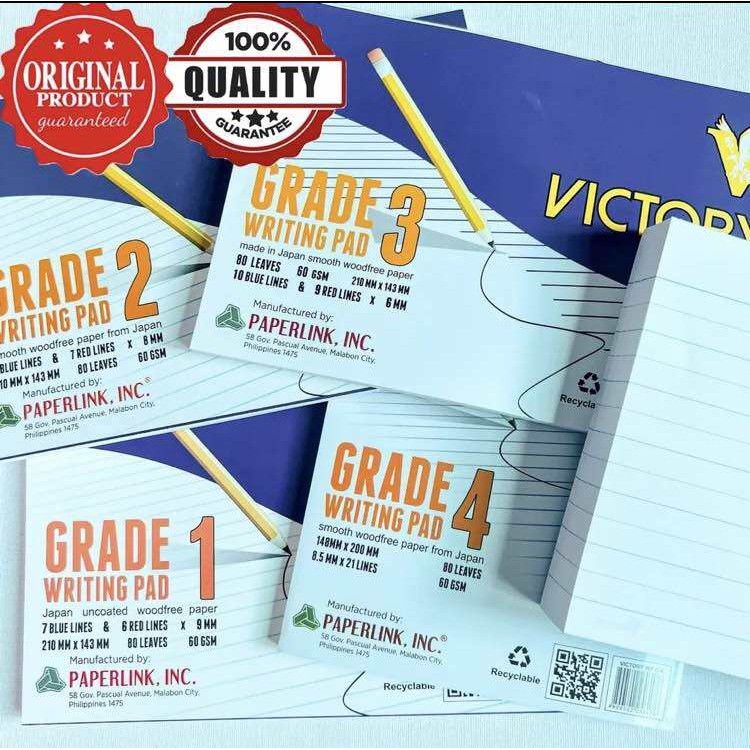 VICTORY Writing Pad Grade 1/2/3/4 80leaves 60gsm (SOLD PER PAD ...