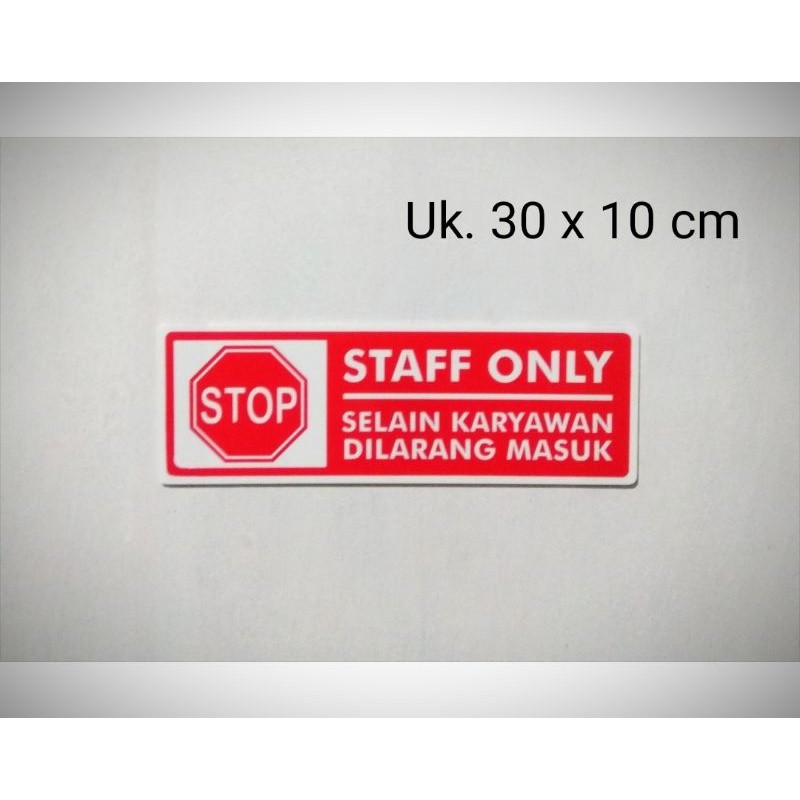 Acrylic Sign label STAFF ONLY / Acrylic Sign plate STAFF ONLY | Shopee ...