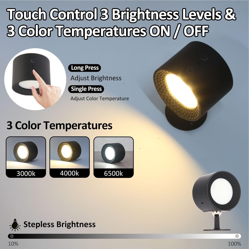 RGB Rotatable Wall Lights Remote Control RGB Night Light Rotatable Wall ...