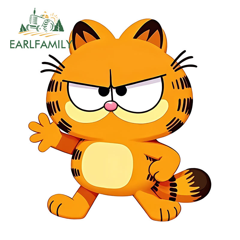 EARLFAMILY Garfield Cartoon Cute Car Stickers Personality Water Bottle ...