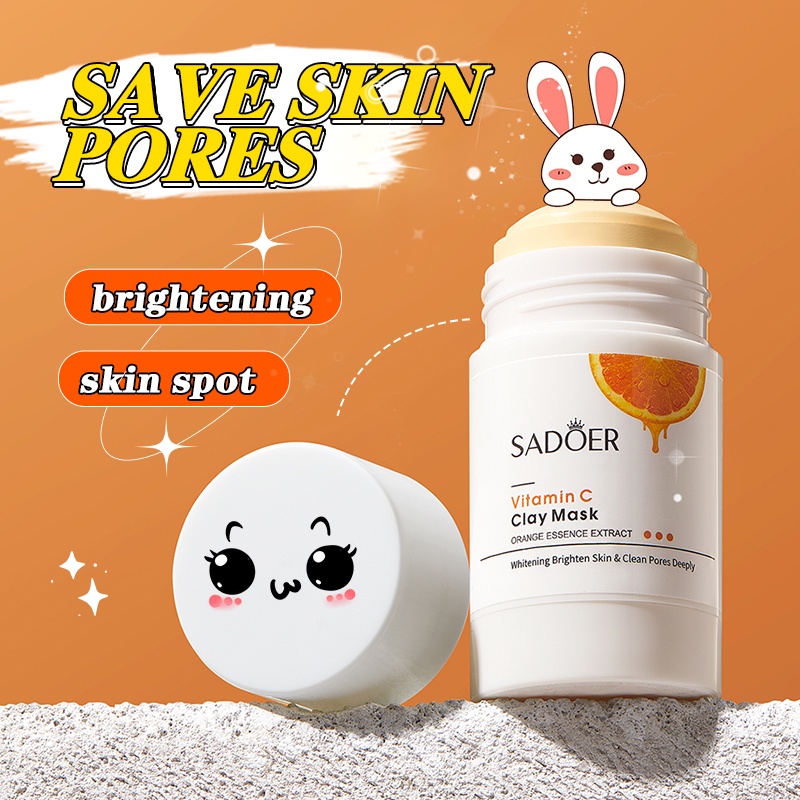 Sadoer Vitamin C Whitening Clay Mask Clean Pore Brigtening Poreless ...