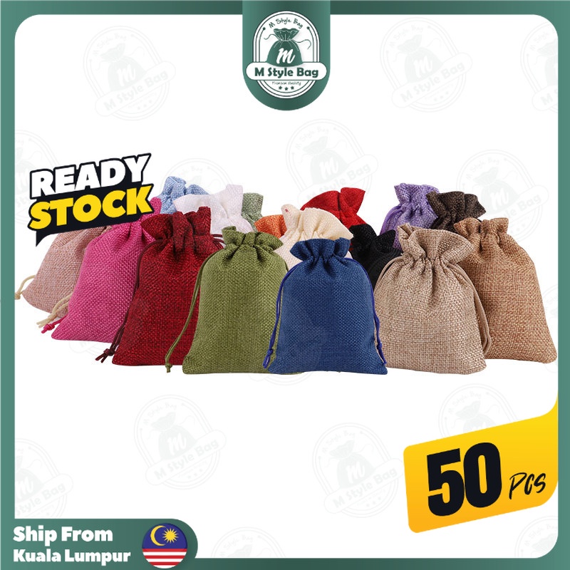 【50pcs 】 Cute Drawstring Bag Pouch Bag Jute Bag Jewellery Bag Gift Bag ...