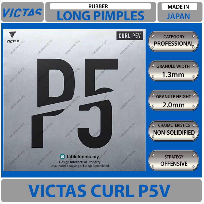 Victas Curl P5V Long pimples Table Tennis Rubber P5 (Formerly known as TSP Curl P-H) Made In ...