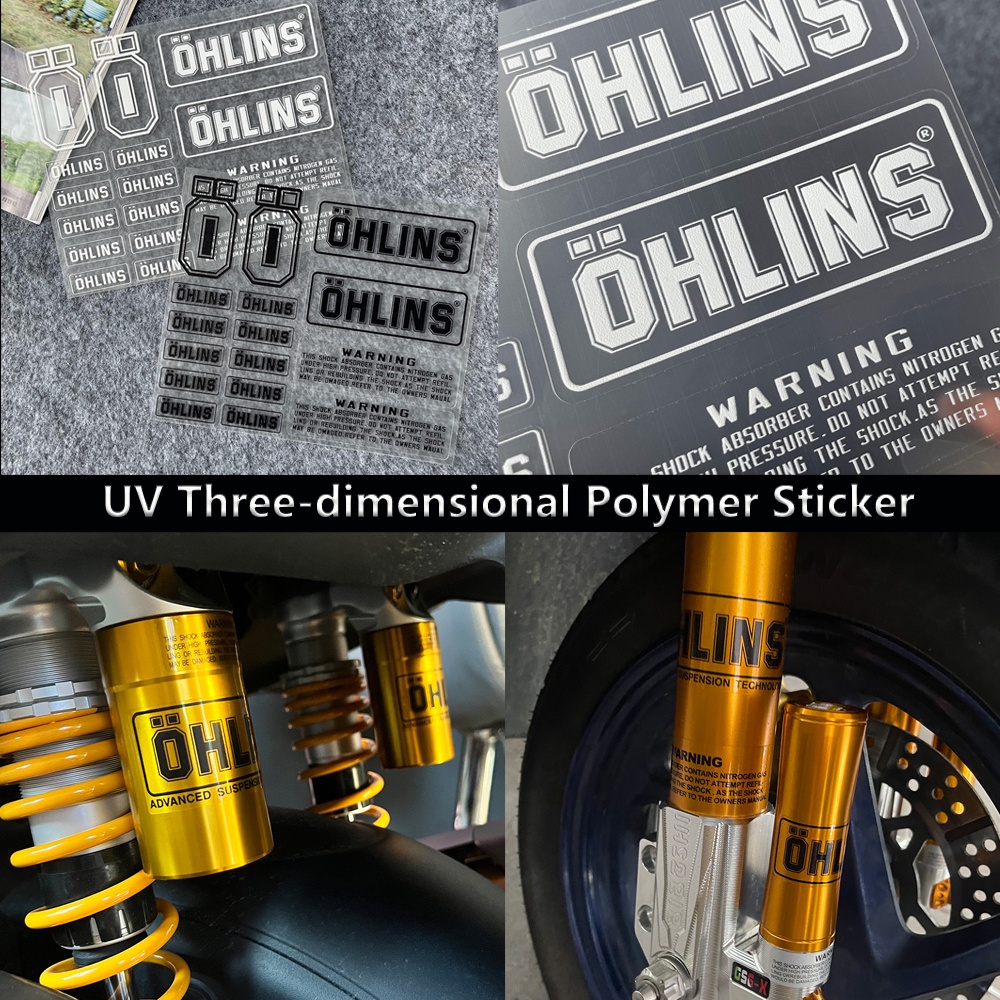 3D UV NO.L093 OHLINS Motorcycle Sticker Shock Absorber Sunscreen ...