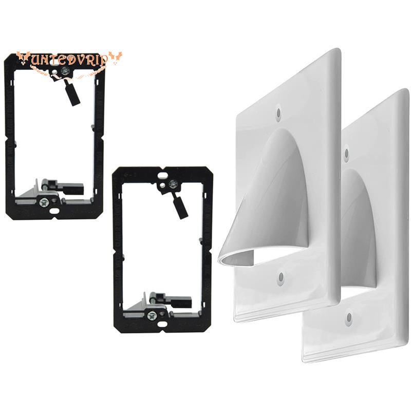 Single Gang Bundled Cable Wall Plate 1-Gang Recessed Low Voltage Cable ...