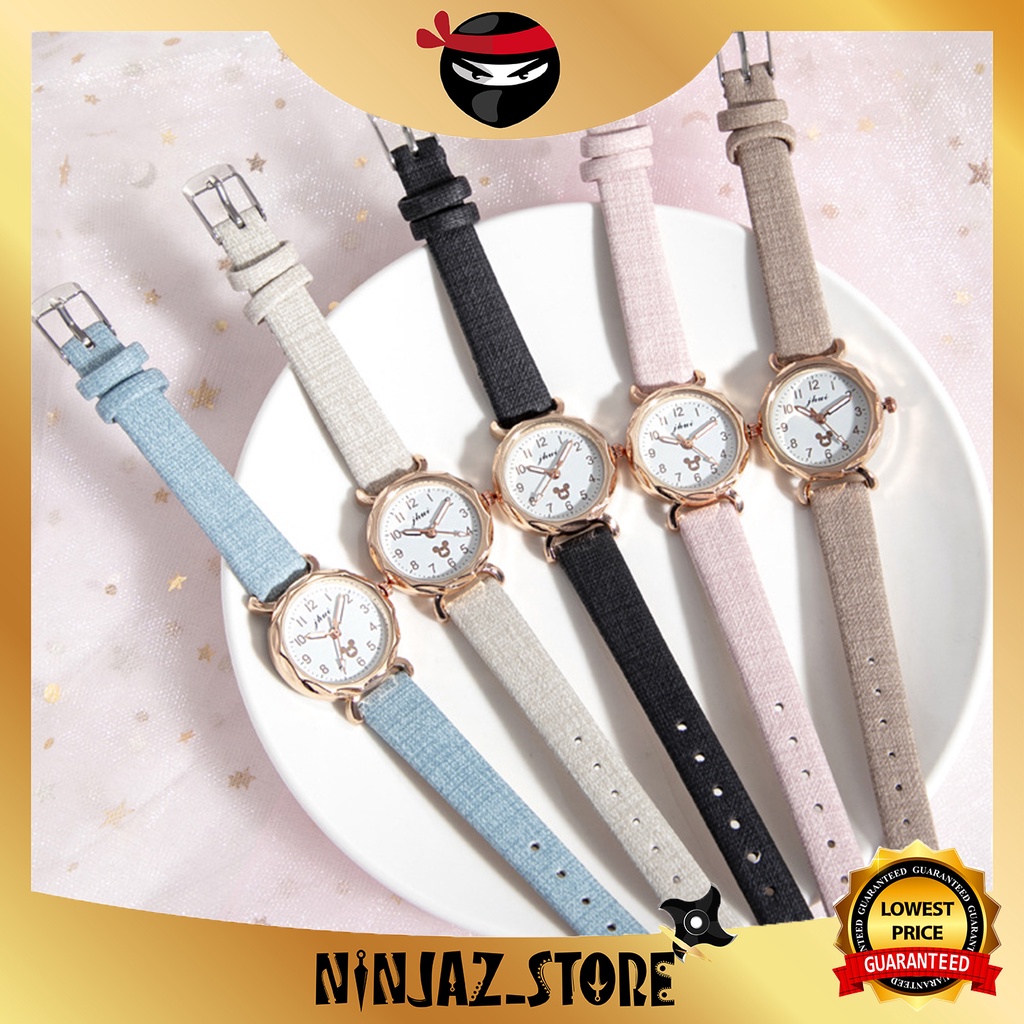 [READY STOCK] JHUI Mickey Quartz Watch Jam Tangan Wanita Perempuan ...