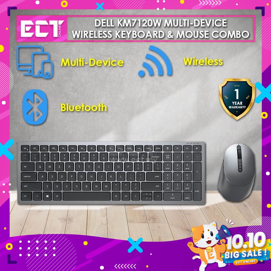 Genuine Dell KM7120W Multi-device Wireless Keyboard + Mouse (Combo ... Genuine Dell KM7120W Multi-device Wireless Keyboard + Mouse (Combo ...