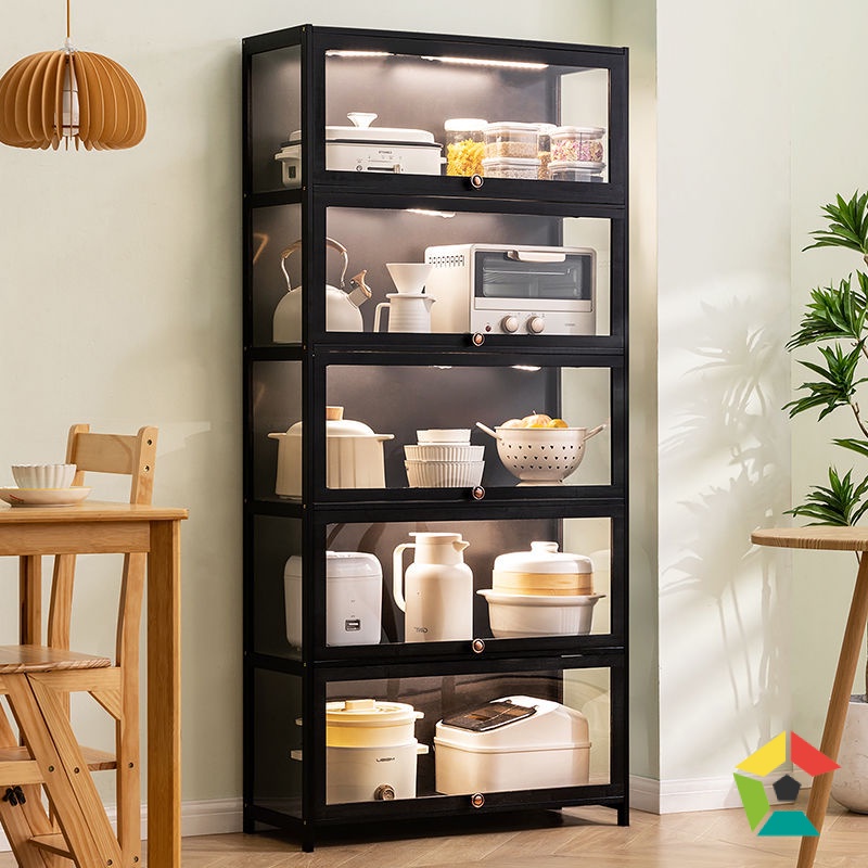 black bamboo kitchen cabinets Acrylic transparent door sideboard ...