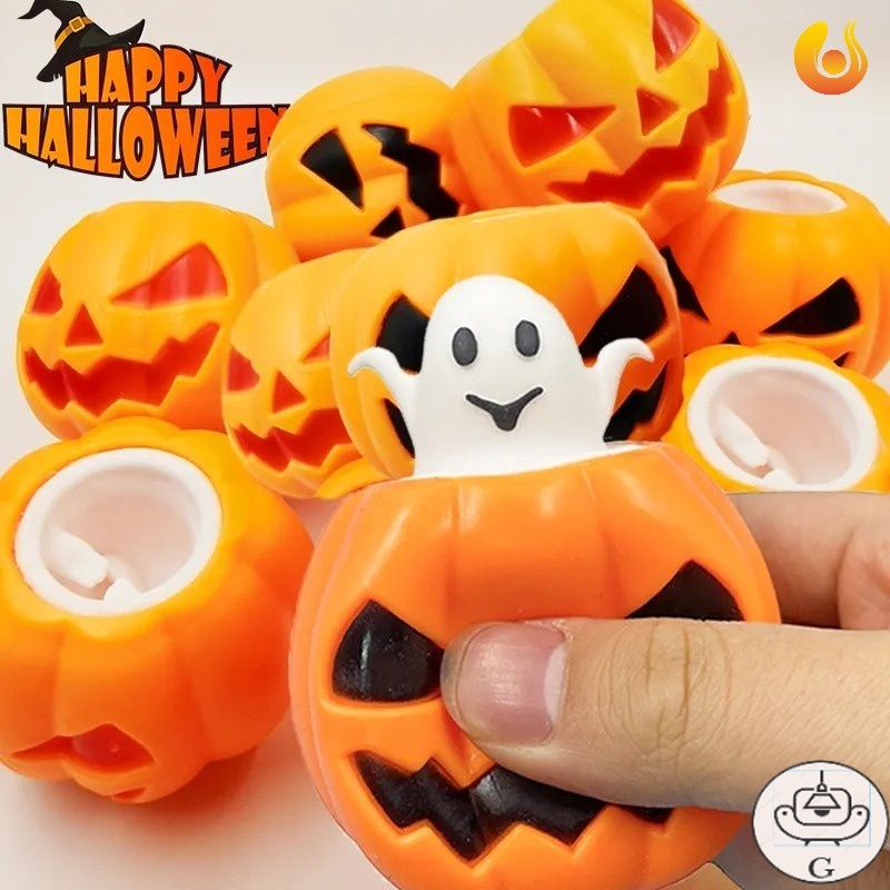 GS Pumpkin Head Stress Ball/Decompression Ghost Relieve Stress Fidget ...
