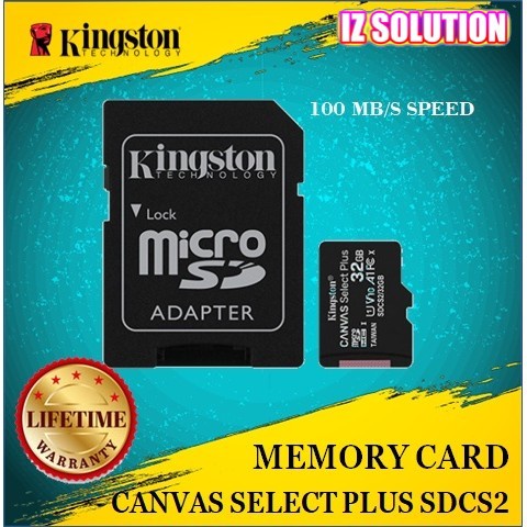 KINGSTON MICRO SD CARD MEMORY CARD Canvas Select Plus Class 10 UHS-I Card SDCS2 ( 32GB / 64GB ...