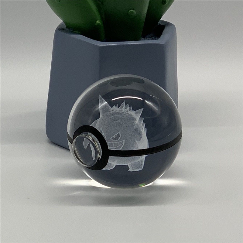 LED Light 3D Pokemon Crystal Ball Night Lamp Toy Mewtwo Pikachu ...