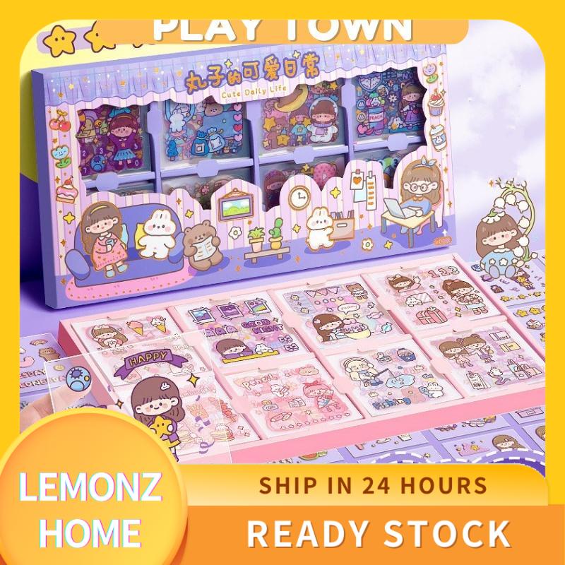 200 Sheets PET Cute Waterproof Stickers Hand Account Gift Box Sticker ...