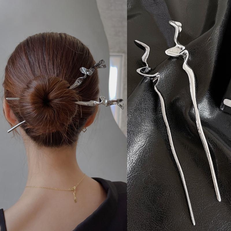 Korean New Style Retro Silver Hairpin Girls Summer Fashion High-End ...