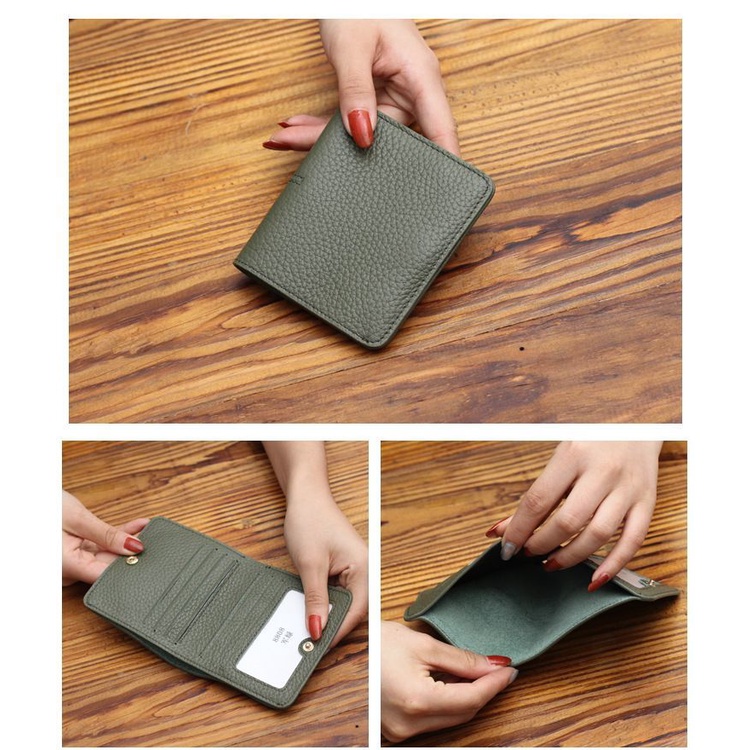 Simple New Women's Short Wallet Buckle Ultra-Thin Card Holder | Shopee ...