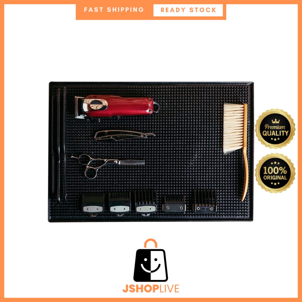 BARBER Station/ Hair Clipper Anti Slip Mat (BLACK) | Shopee Malaysia