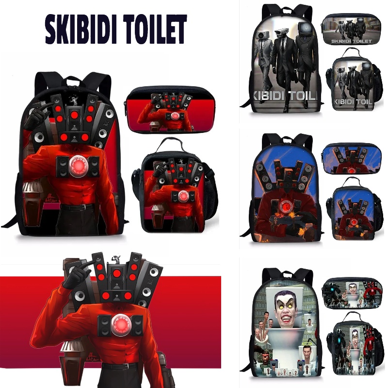 Skibidi Toilet series backpack, lunch bag, pen bag, various sets, large ...