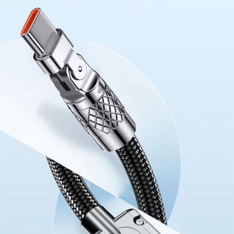 120W Rotation Fast Charging Cable 6A Super Fast Charging Wire With ...