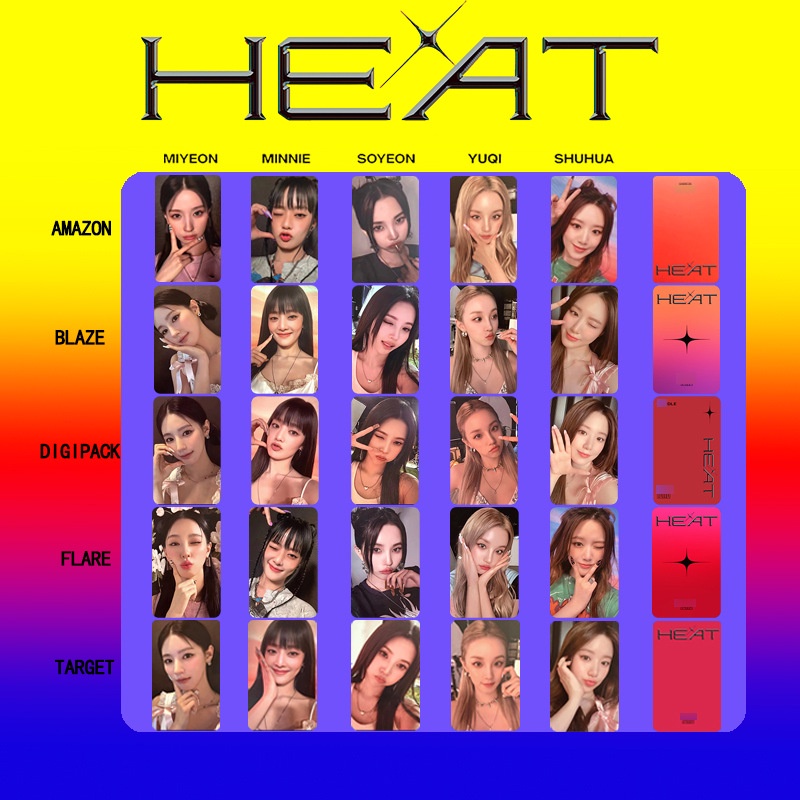 5pcs/set GIDLE New Album HEAT Photocards Lomo Cards MINNIE SHUHUA YUQI MIYEON SOYEON (G)I-DLE ...