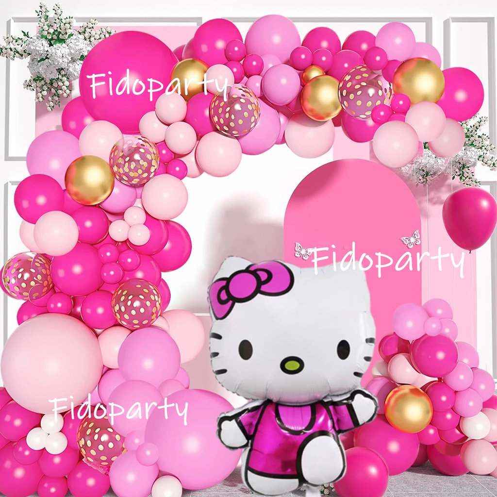 Hello Kitty Balloons Set Pink Macaron Balloon Garland Arch Kit Wedding ...