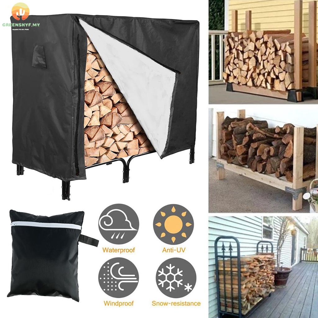 Firewood Rack Cover 210D Oxford PVC Waterproof Log Rack Cover with ...