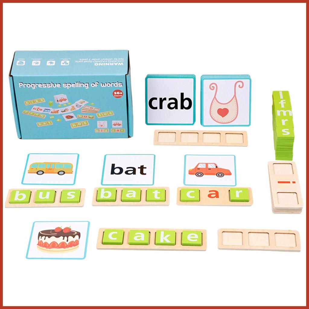 Phonics Games Wooden CVC Word Spelling Games Short Vowel Letters ...
