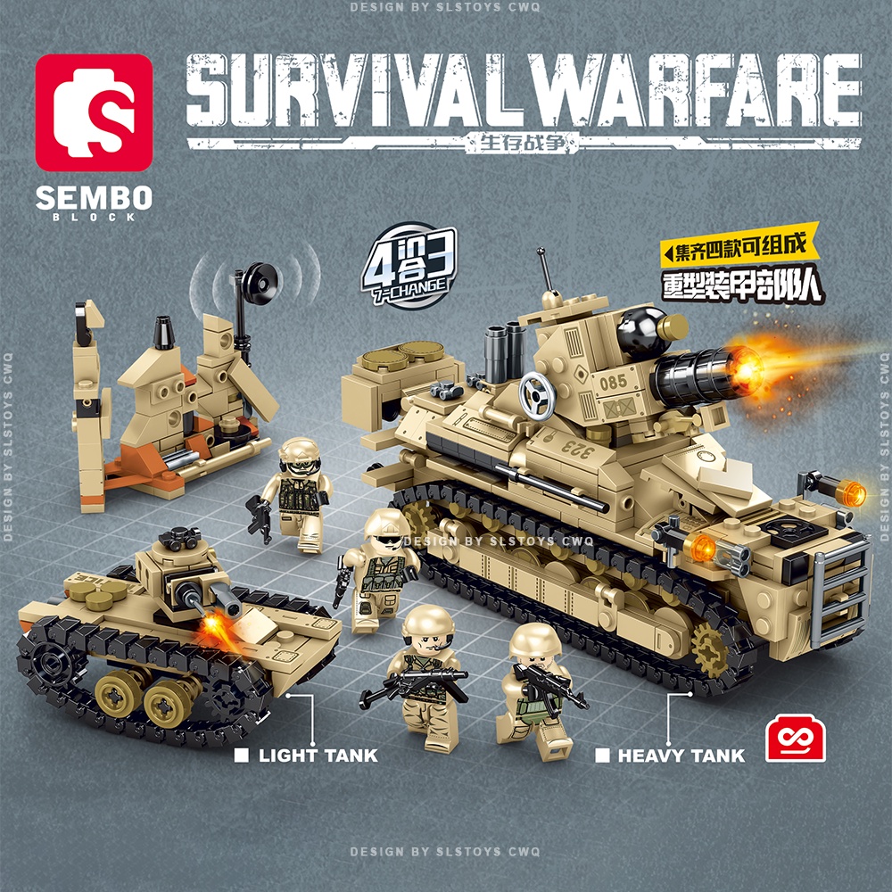 [4 IN 1] Sembo Block 2912-2915 Survival Warfare Series Military Army ...