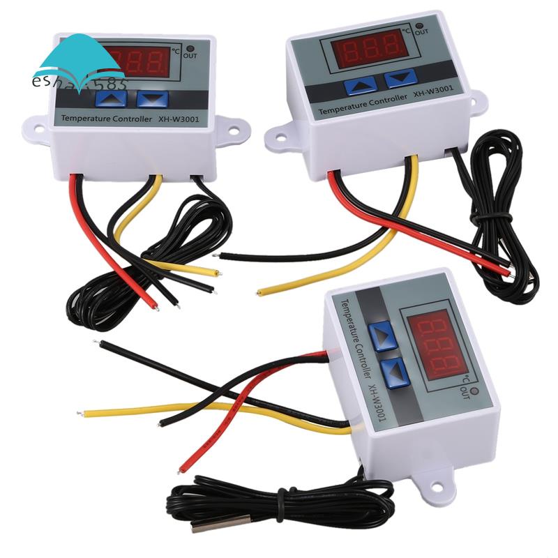 3Pcs 220V 10A Digital LED Temperature Controller Thermostat Control ...