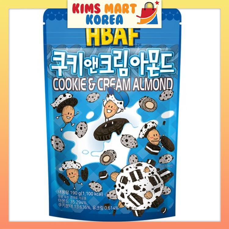 HBAF Flavored Almond Cookie & Cream Almond Korean Snack 190g | Shopee ...