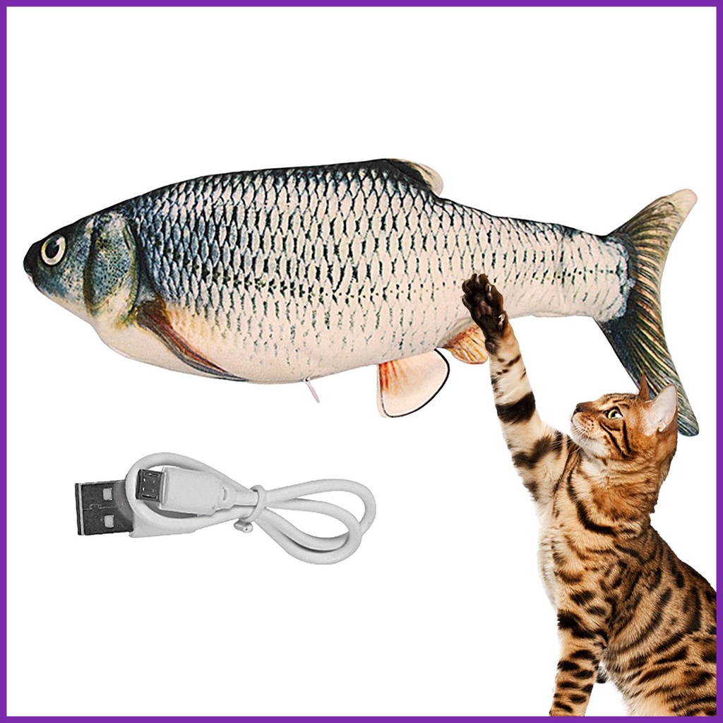 Moving Fish Cat Toy Rechargeable Flapping Cat Fish Mental Physical ...