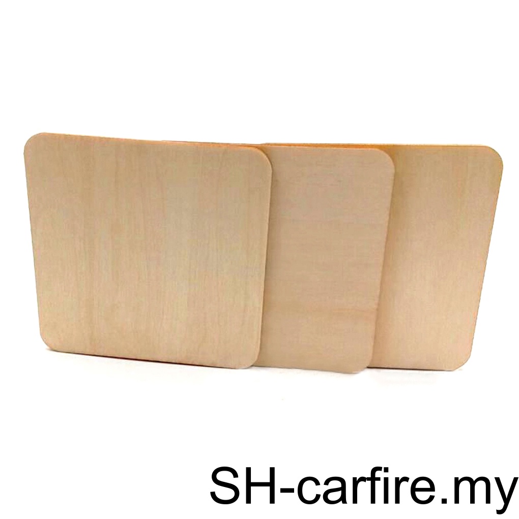 500 Pieces Wood Slices 20MM Square Rounded Corners DIY Wooden Plywood ...