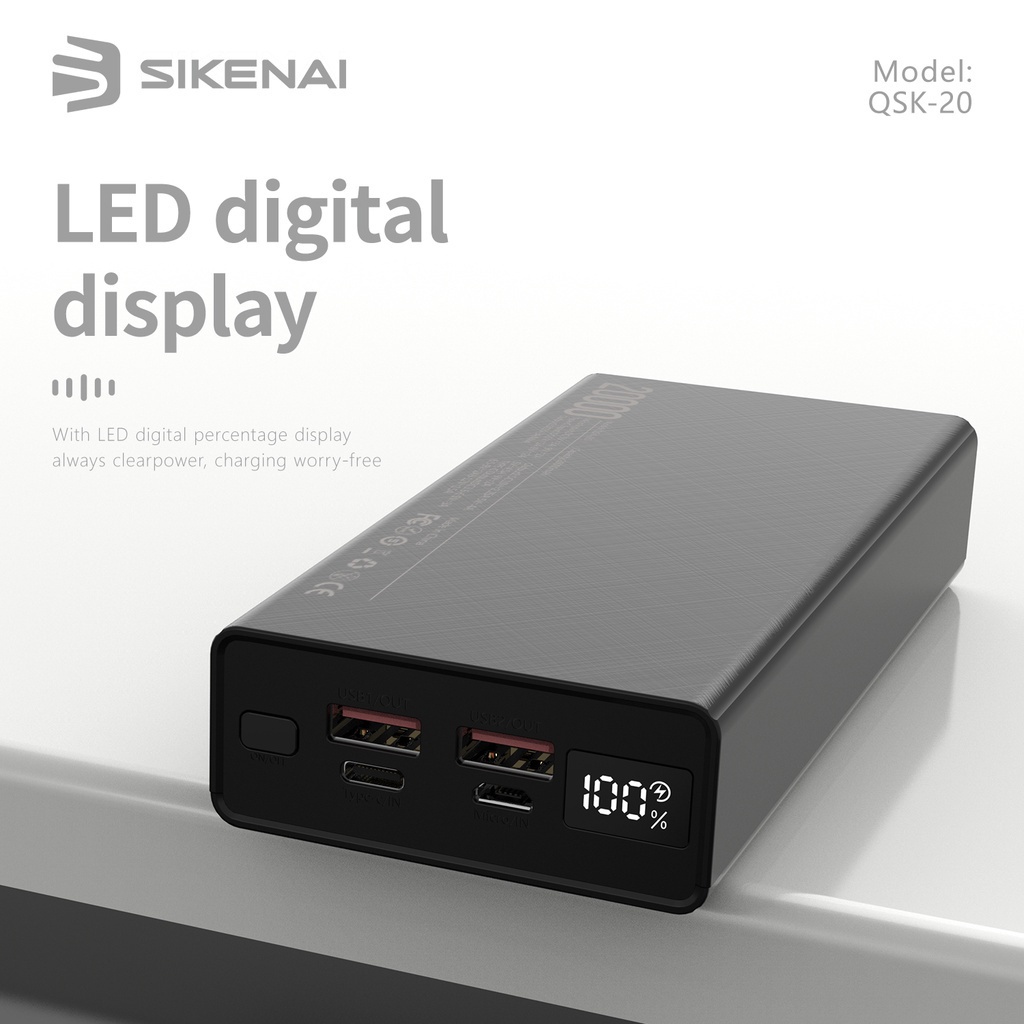 SIKENAI QSK-20 22.5W + PD20W 20000mAh Fast Charging 4-Port Powerbank ...