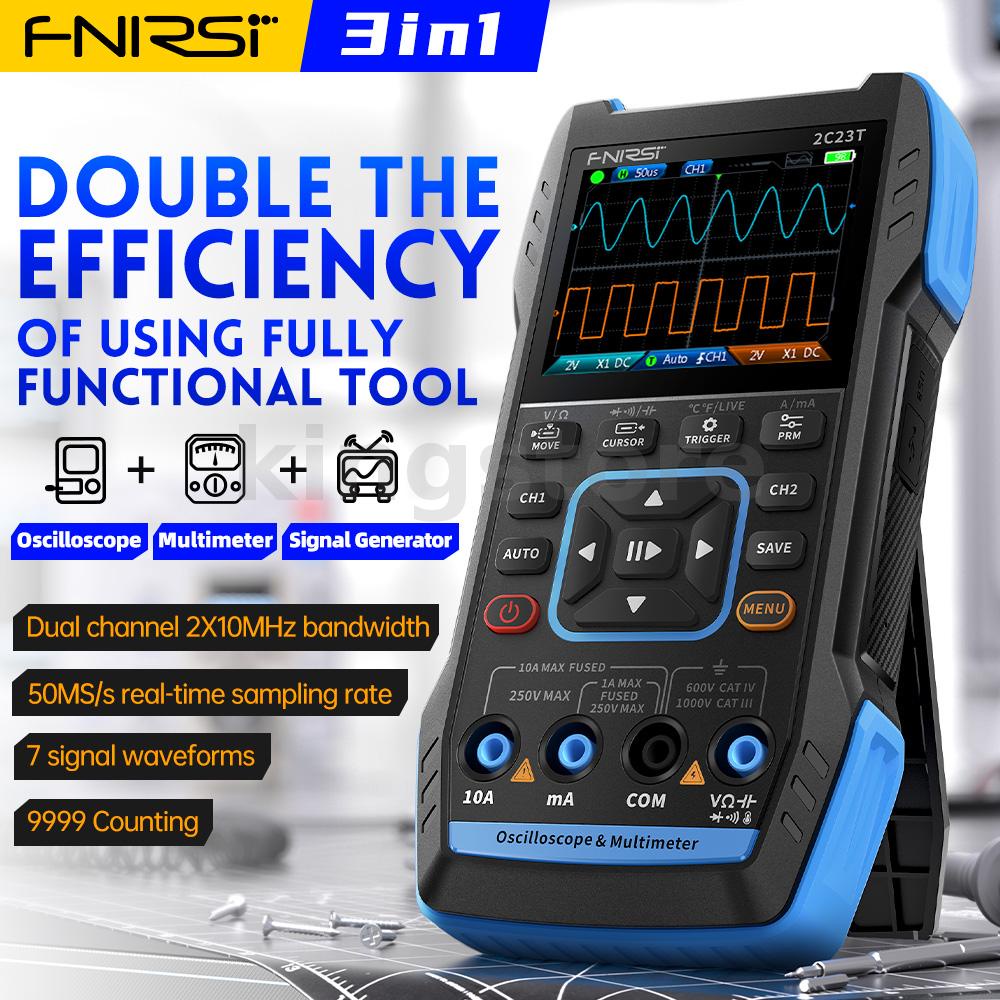 FNIRSI Portable Digital Oscilloscope Multimeter 3-in-1 Dual Channel Oscilloscope Signal ...